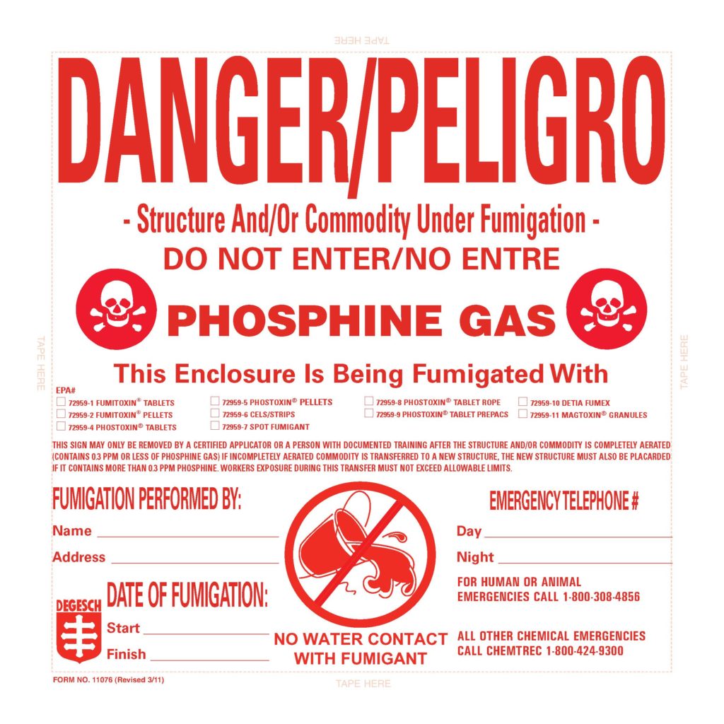 Railcar/Container Fumigation Placard – Degesch America – Stored Product ...